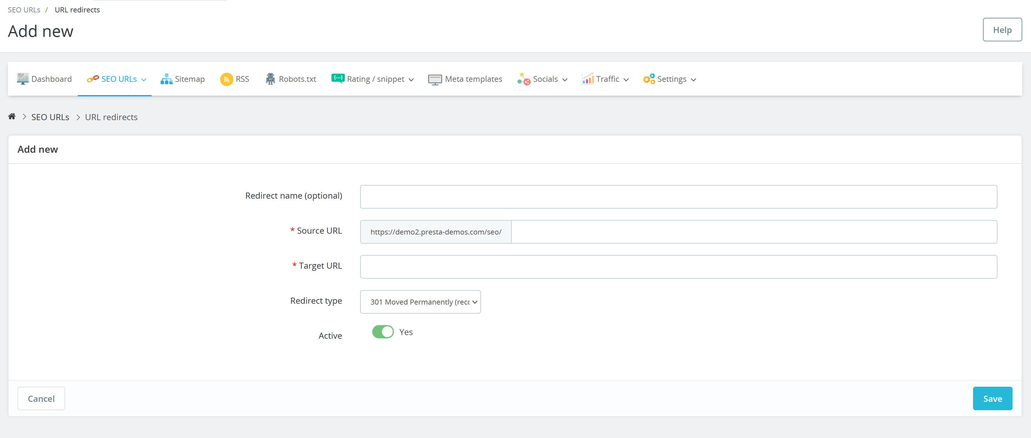 Configure URL Redirects for Better SEO | PrestaShop SEO Audit